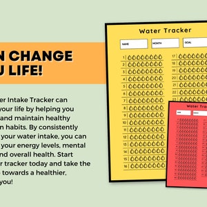 Water Intake Tracker, Printable Tracker, Monthly Water Tracker, 31 Day ...