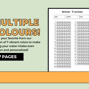 Water Intake Tracker, Printable Tracker, Monthly Water Tracker, 31 Day ...