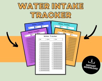 Water Tracker, Printable Monthly Water Tracker,water, Hydration Tracker ...