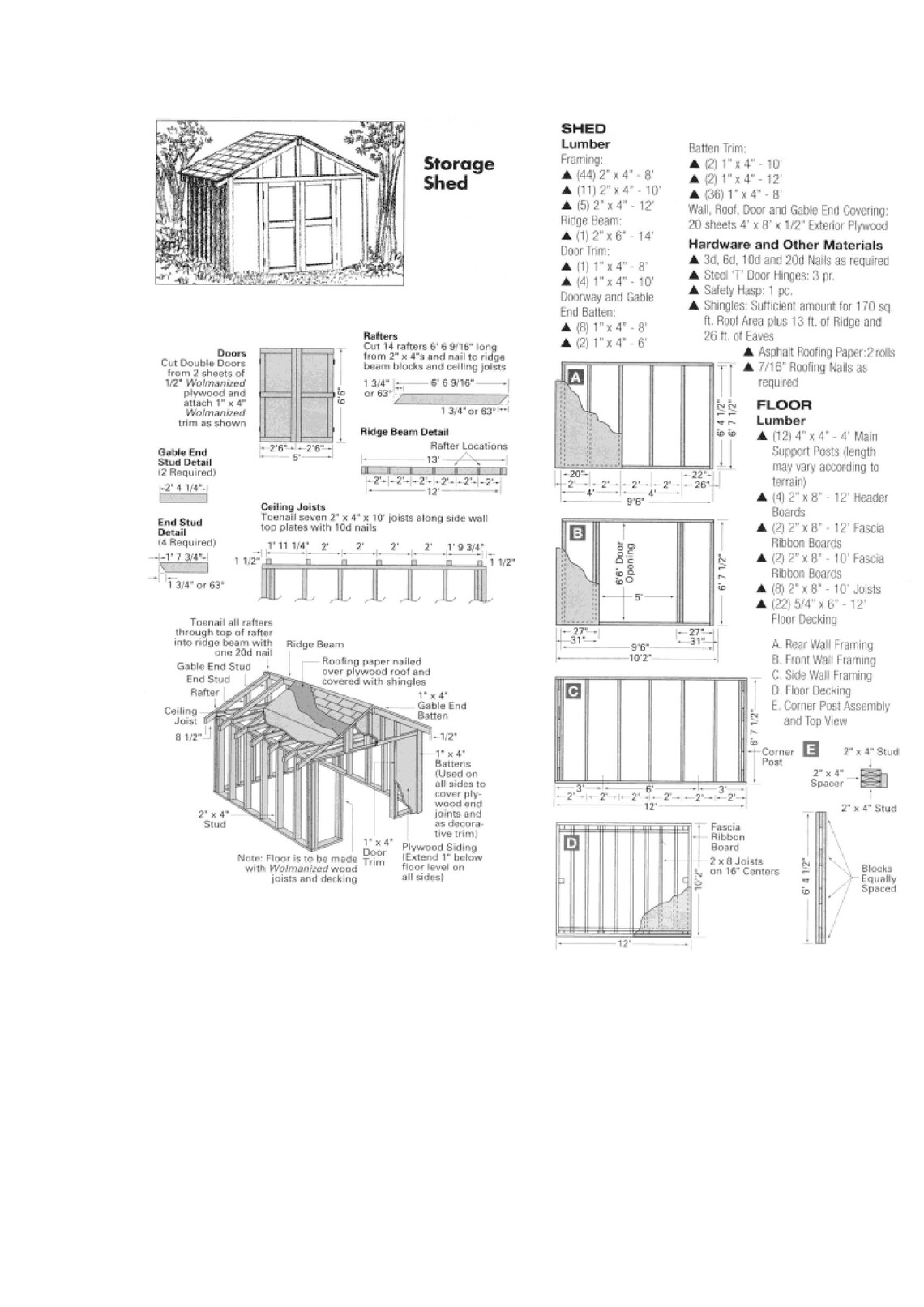Outdoor Shed and Wooden Bench Project Plans - Etsy