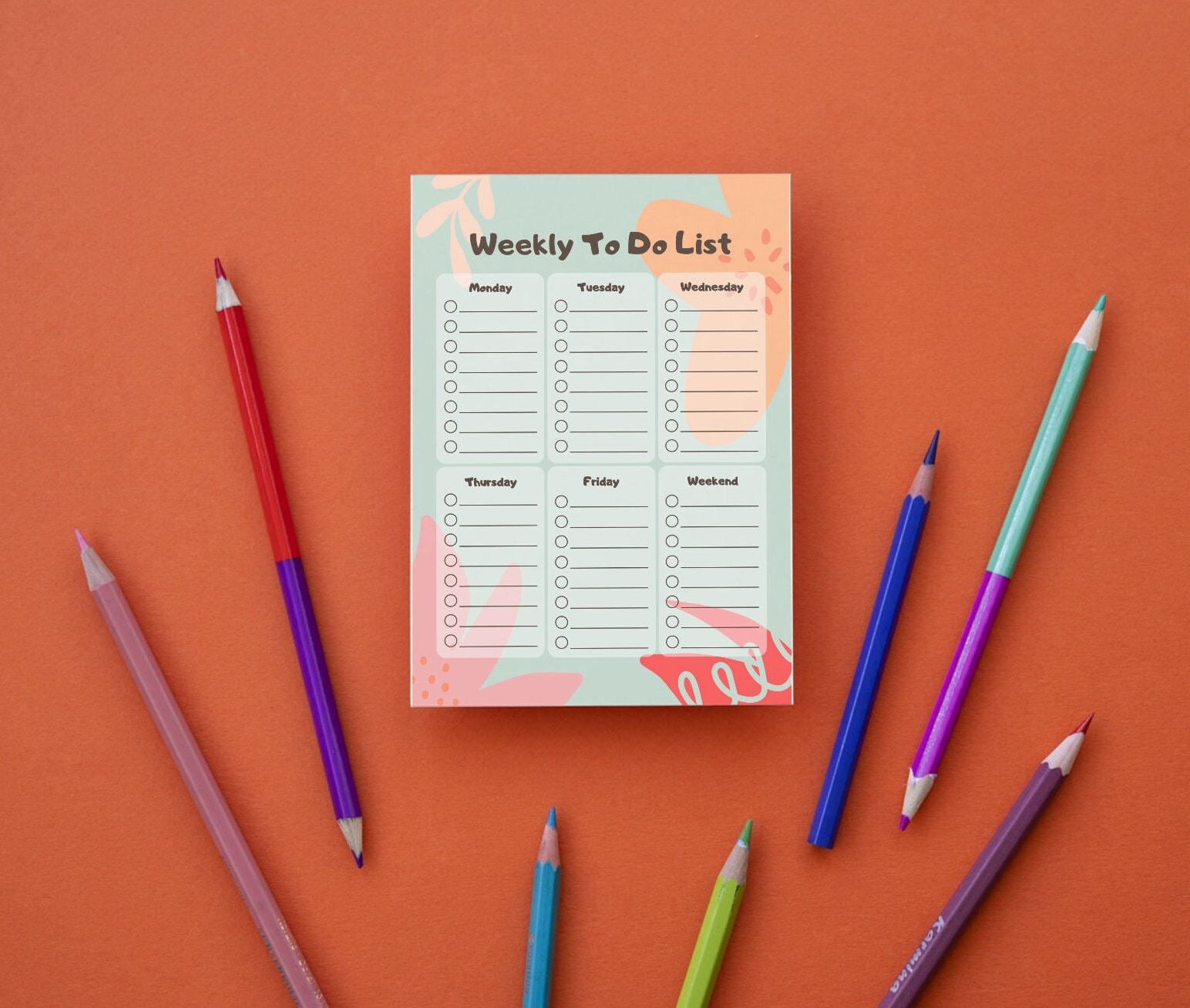 Cute Flower Pattern Weekly To-do List - Digital Download - Etsy