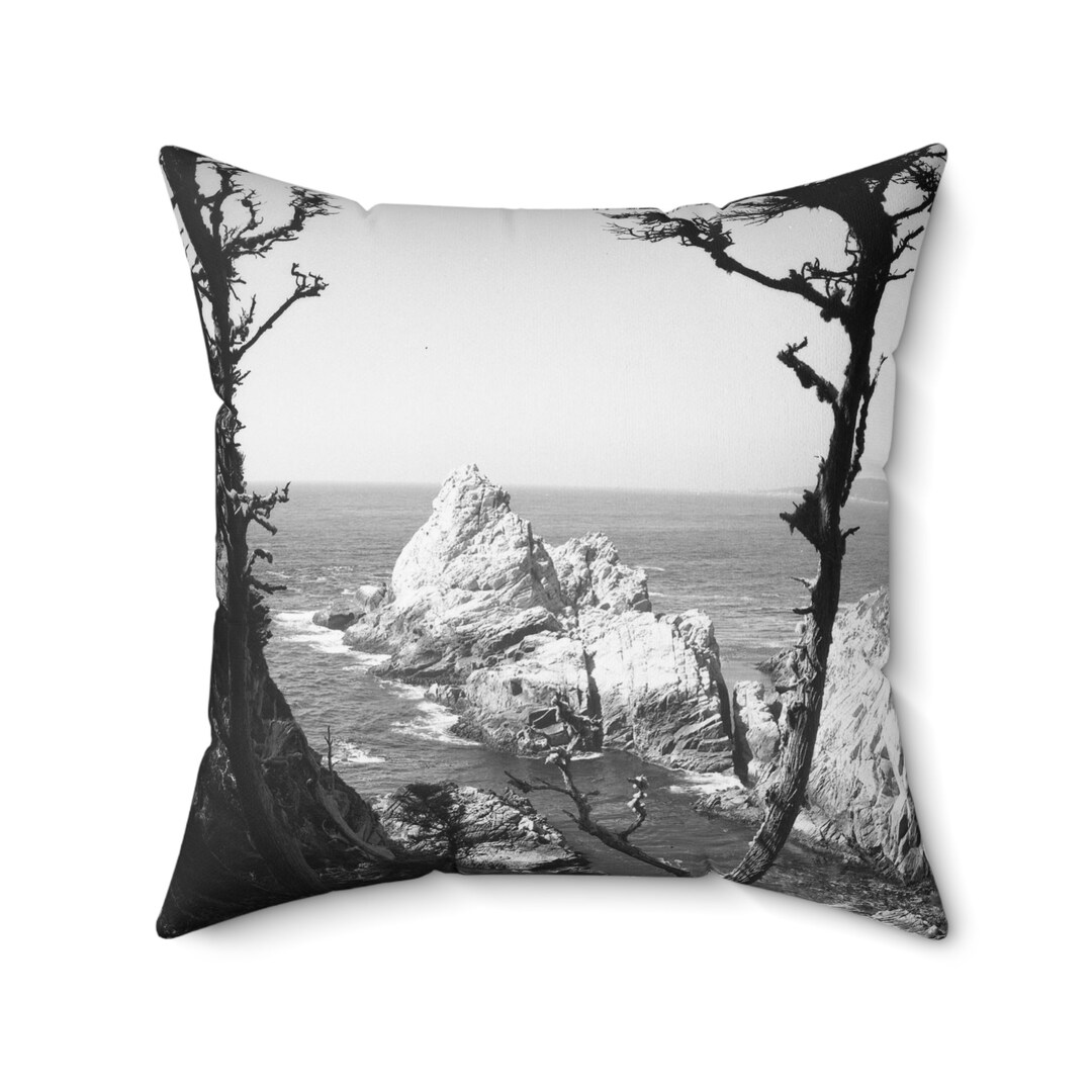 Pinnacle Rock at Point Lobos Black and White Photo on Spun Polyester ...
