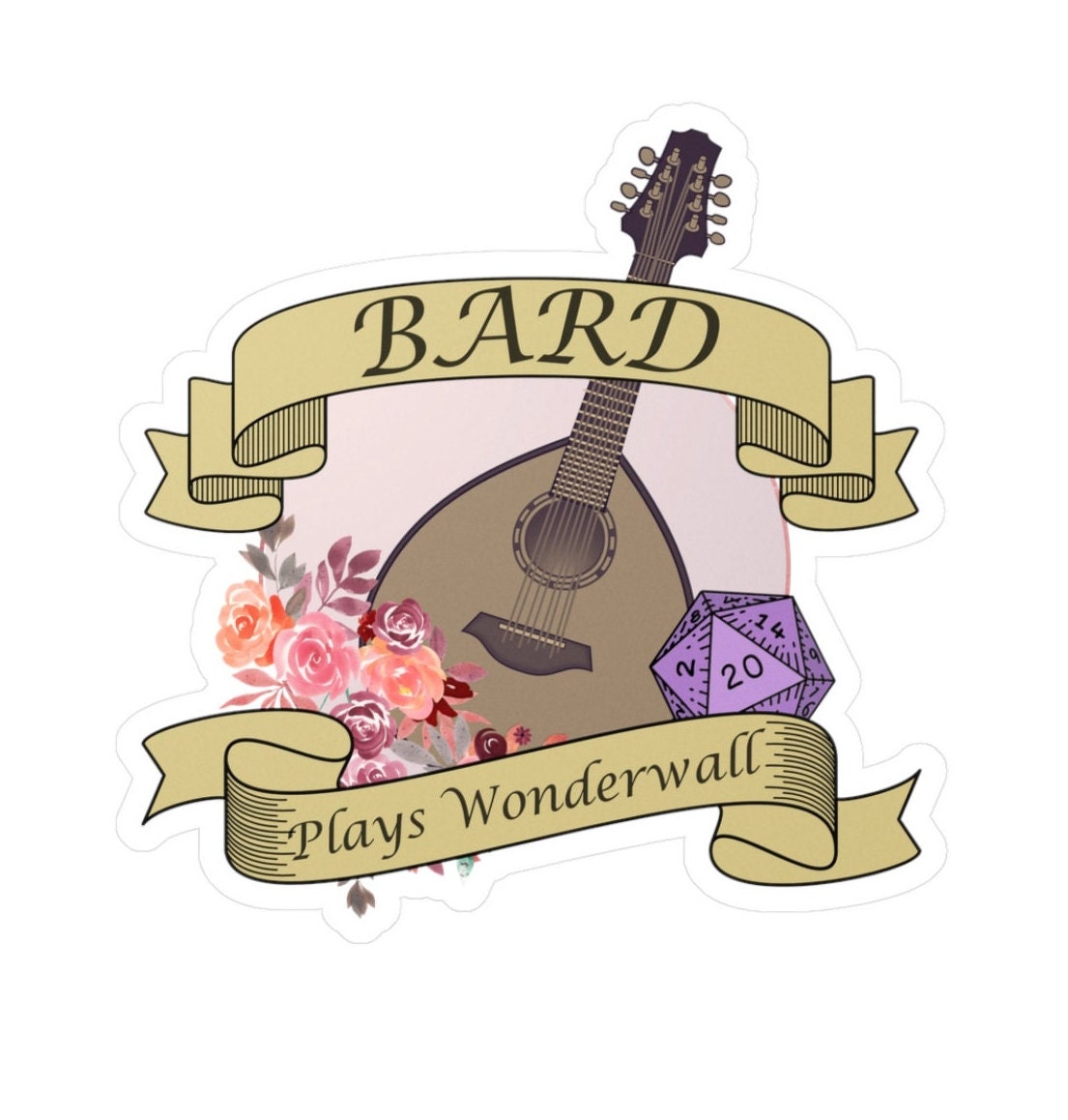Bard Dnd Vinyl Decal, Plays Wonderwall, Bard Laptop Decal, Funny Dnd ...