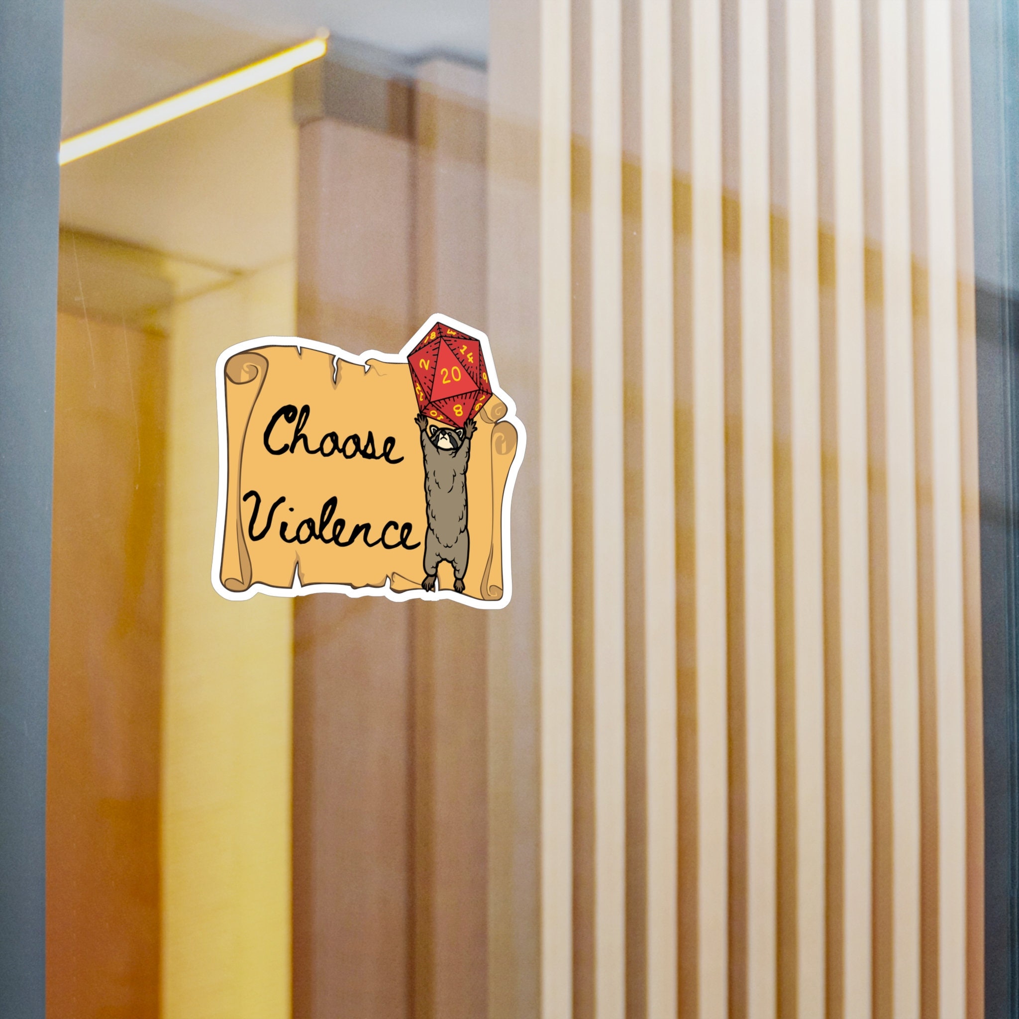 Choose Violence Dnd Raccoon Sticker, D&D Stickers, Raccoon Sticker ...