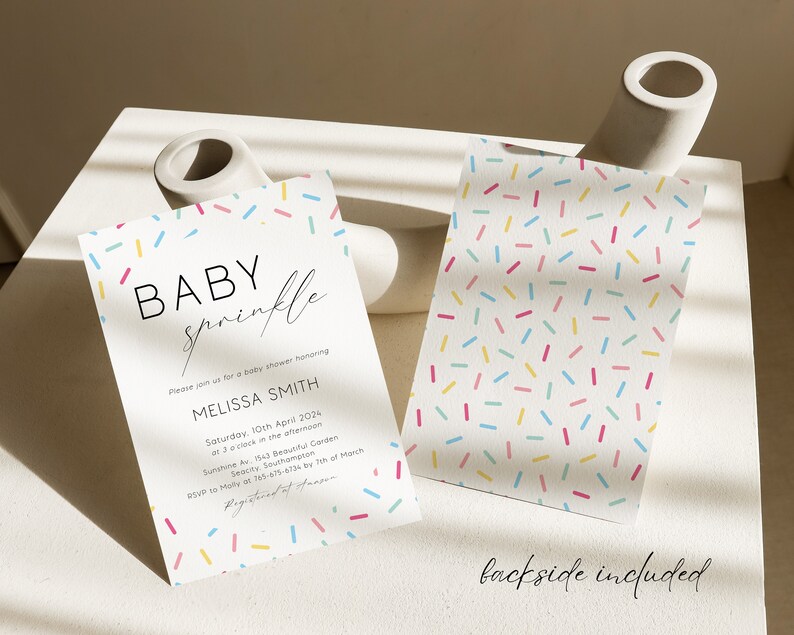 Editable Baby Shower Sprinkle Invitation Template, Baby Sprinkle ...