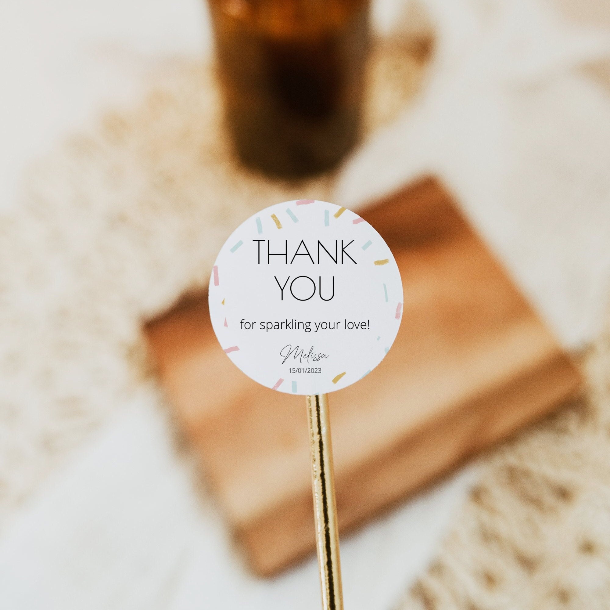 Round Baby Shower Thank You Tag Circle Gift Tag Fun Gift - Etsy