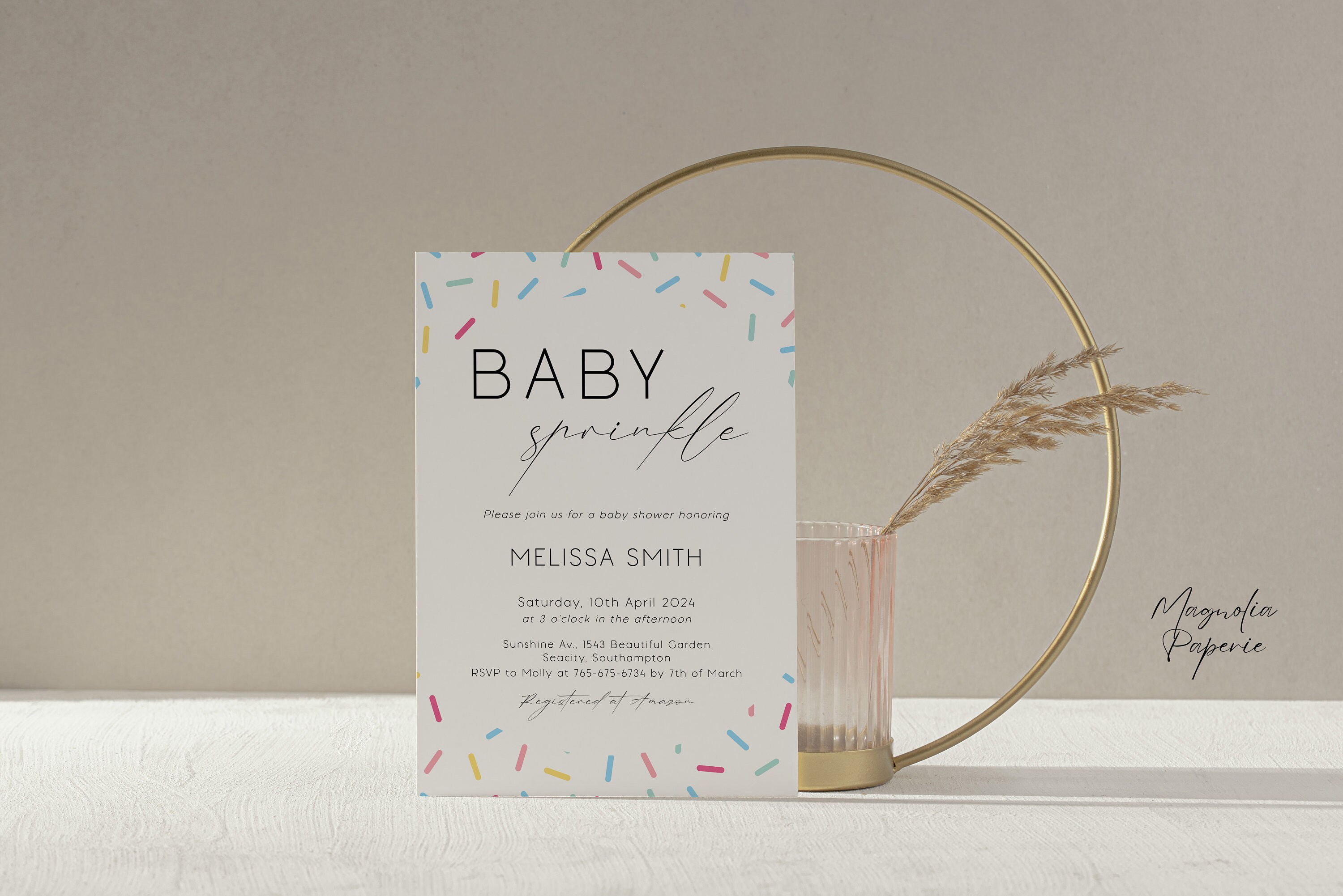 Editable Baby Shower Sprinkle Invitation Template, Baby Sprinkle ...