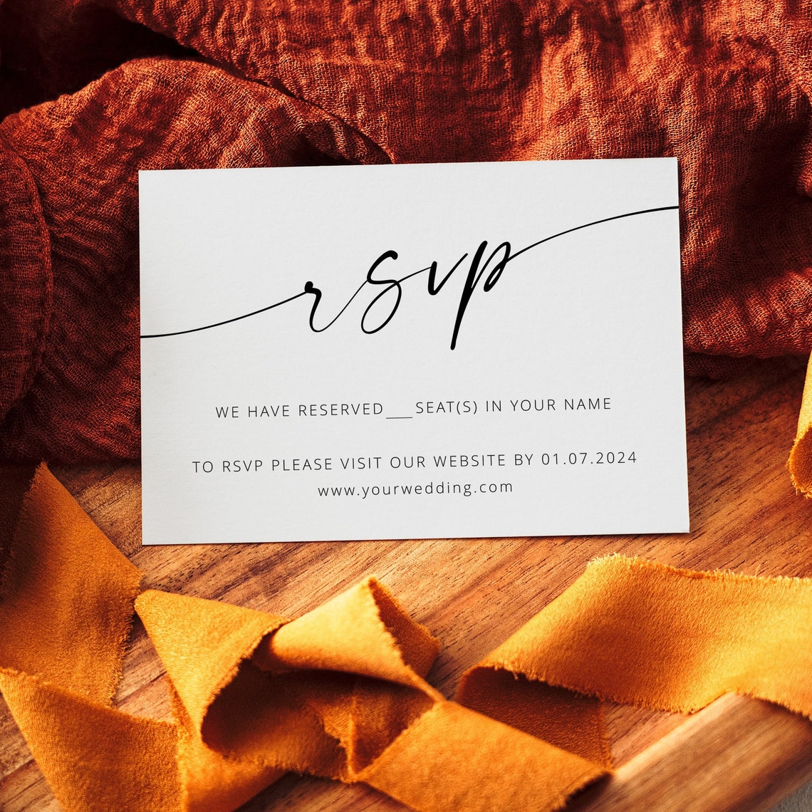 Minimalist Wedding RSVP Insert Card, RSVP Card Response for Wedding ...