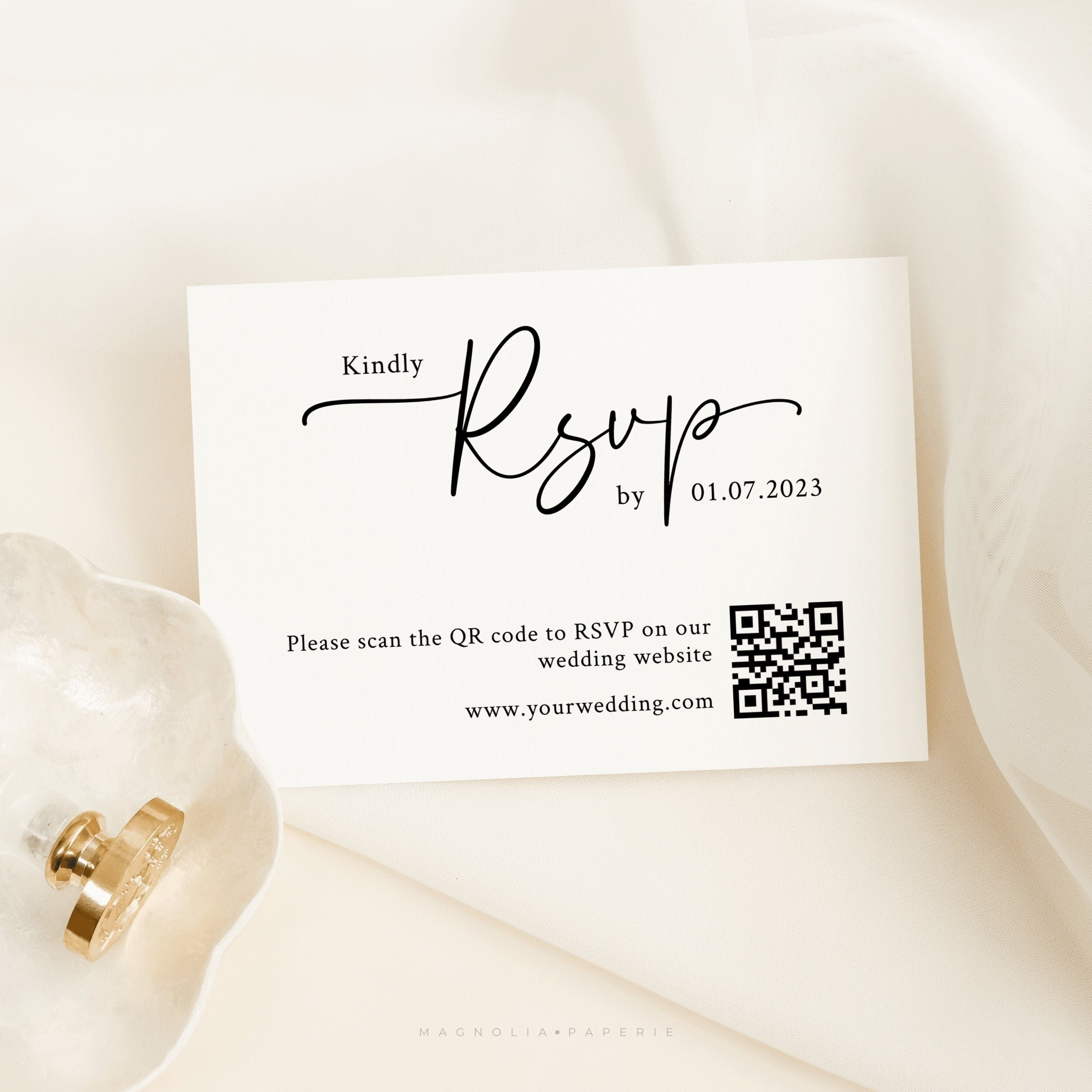 QR Code RSVP Wedding Card Template, Editable Wedding Response Card ...