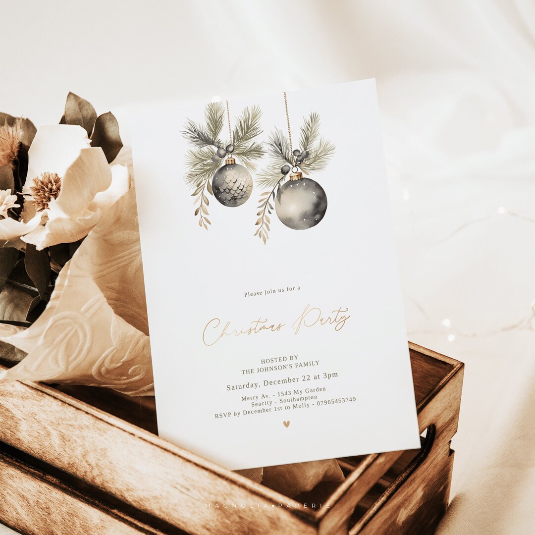 Winter Christmas Party Invitation Template Christmas Template Download ...