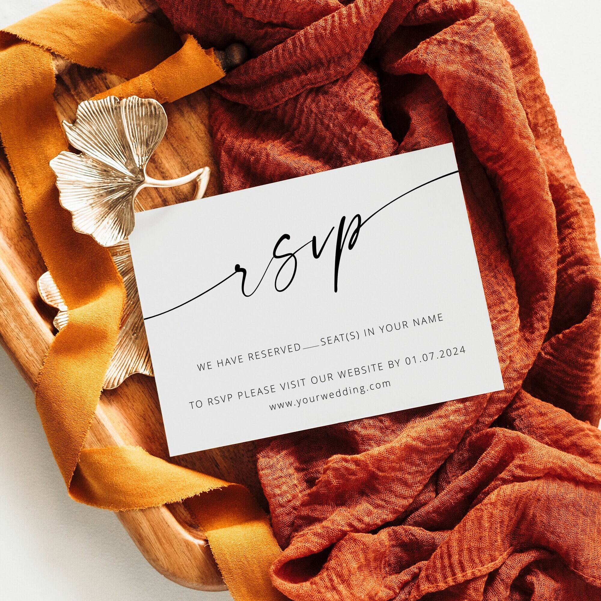 Minimalist Wedding RSVP Insert Card, RSVP Card Response for Wedding ...