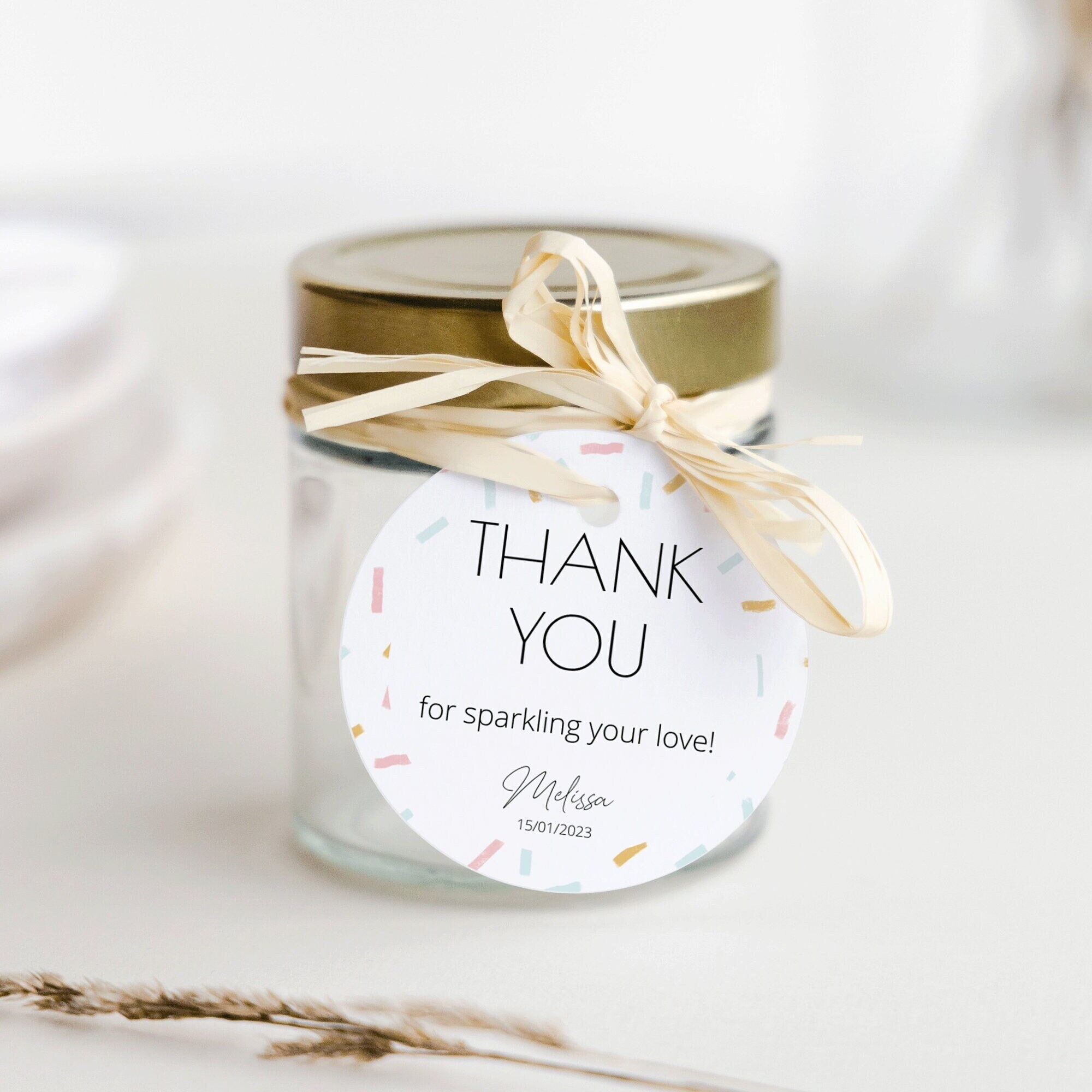 Round Baby Shower Thank You Tag Circle Gift Tag Fun Gift - Etsy