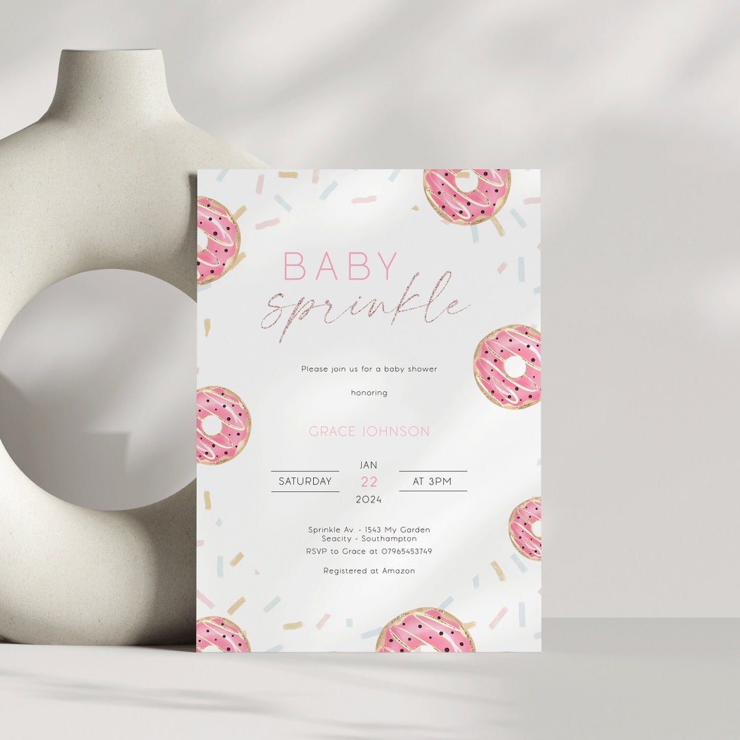 Baby Sprinkle Baby Shower Invitation Template Donut Baby - Etsy