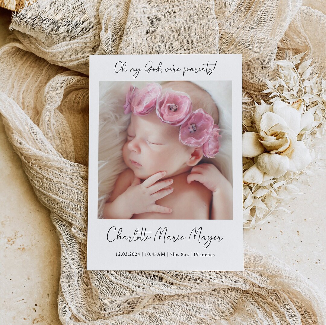 Birth Announcement Photo Thank You Card Baby Thank You - Etsy