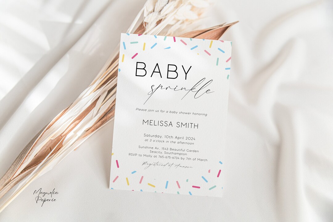Editable Baby Shower Sprinkle Invitation Template, Baby Sprinkle ...