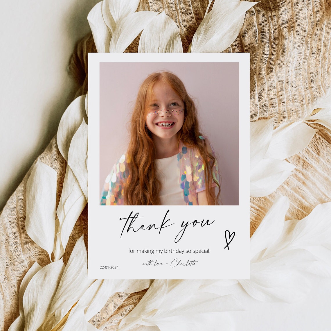 Birthday Thank You Card With Photo | Thank You Birthday Card | Photo ...