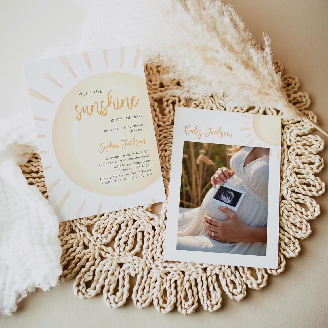 Sunshine Baby Shower Invitation Template: Sun Themed (digital Invite ...