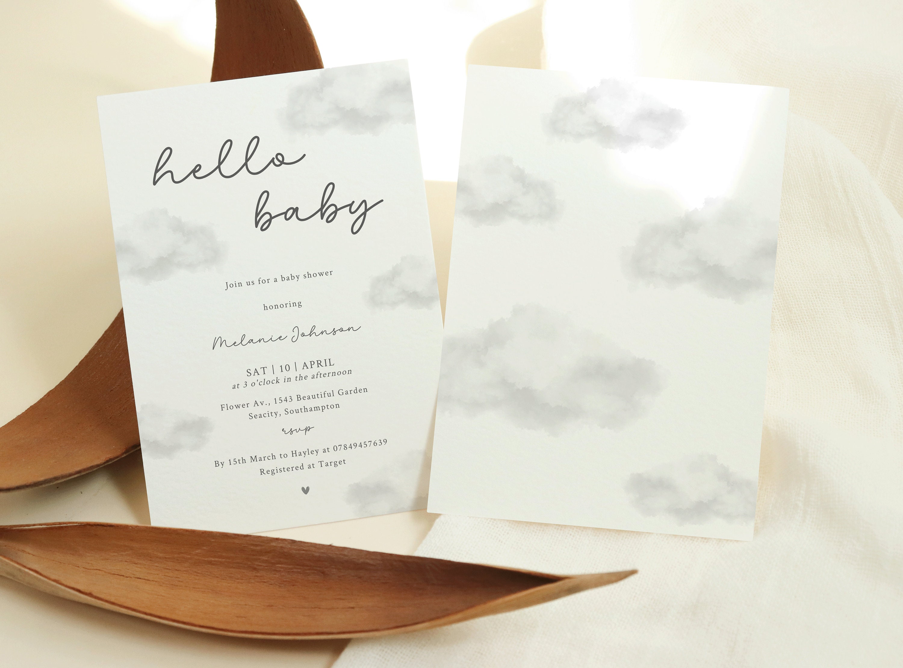 Baby Shower Cloud Nine Party Invitation Set Cloud 9 Baby Shower ...