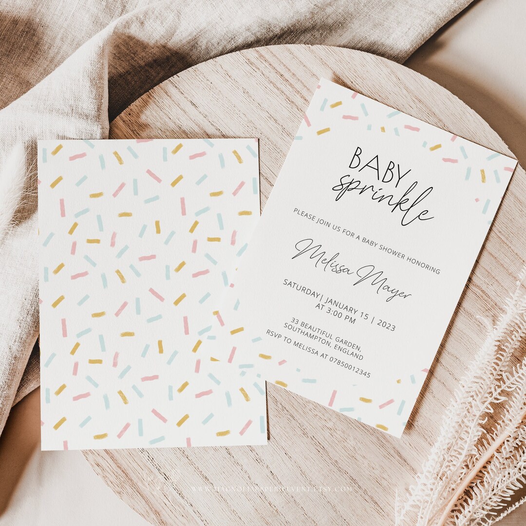 Sprinkle Baby Shower Invitation Baby Shower Invitations Fun Invitations ...