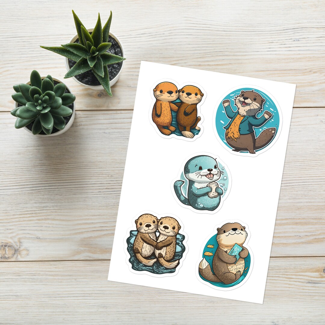Cute Otter Sticker Sheet - Etsy
