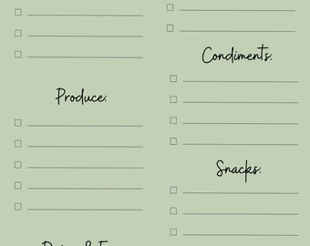 Large-print Basic Grocery List - Etsy