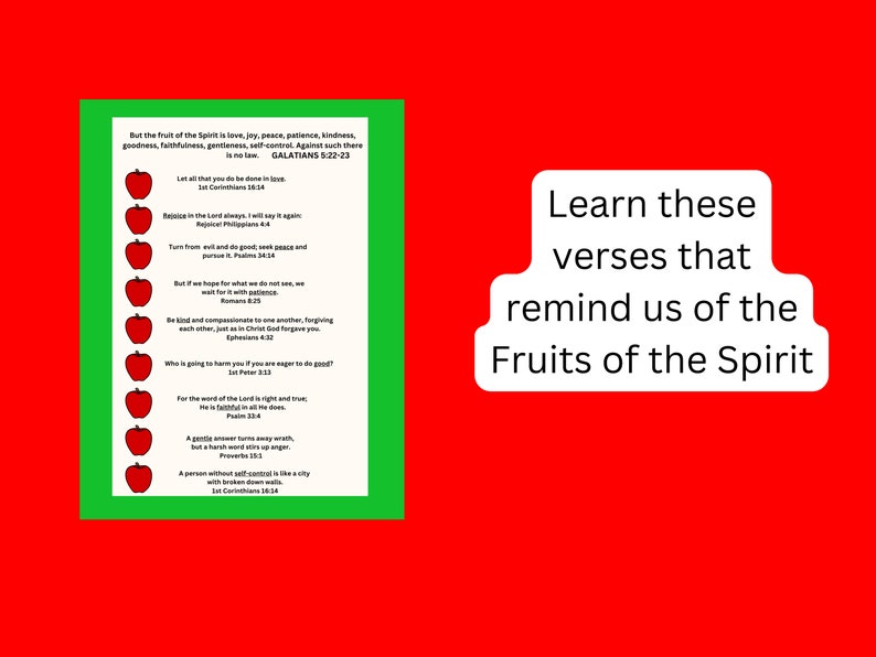 Fruit of the Spirit Game Bible Verse Religious Game Homeschool Game ...