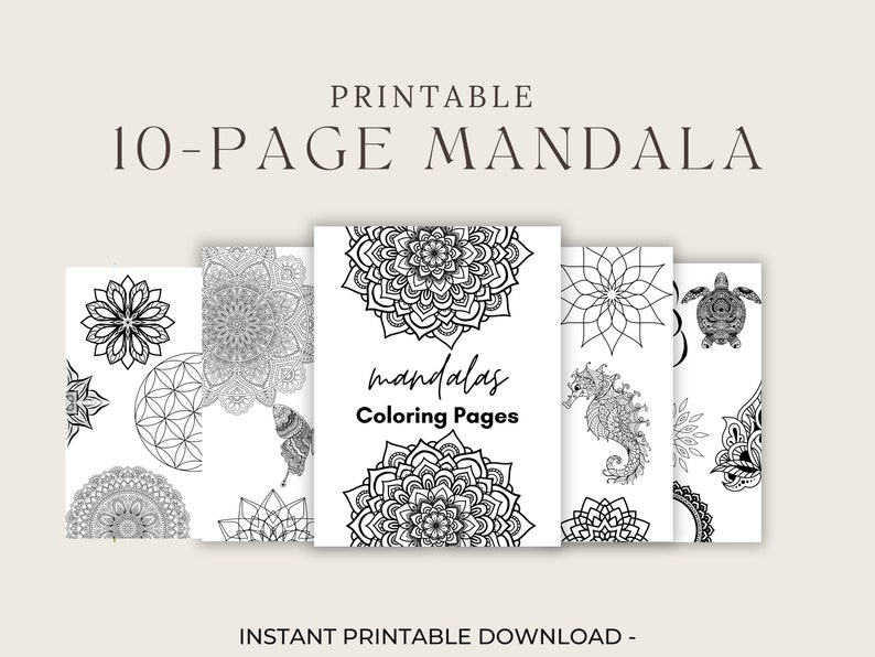 Mandala Coloring Page, Printable Coloring Pages, Relaxing Coloring ...