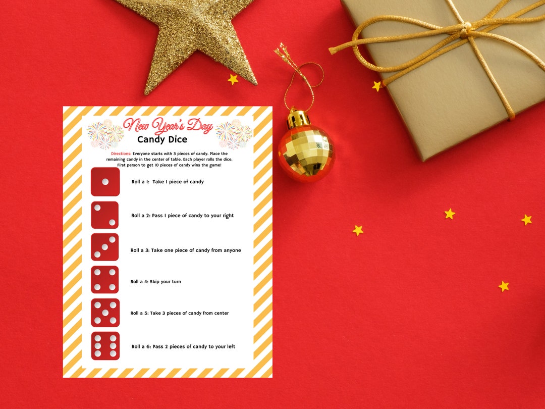 New Year's Day Game, New Years Day Candy Dice Game, - Etsy