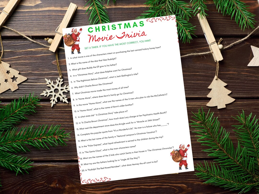 Printable Christmas Game, Christmas Party Games, Christmas Family Game ...