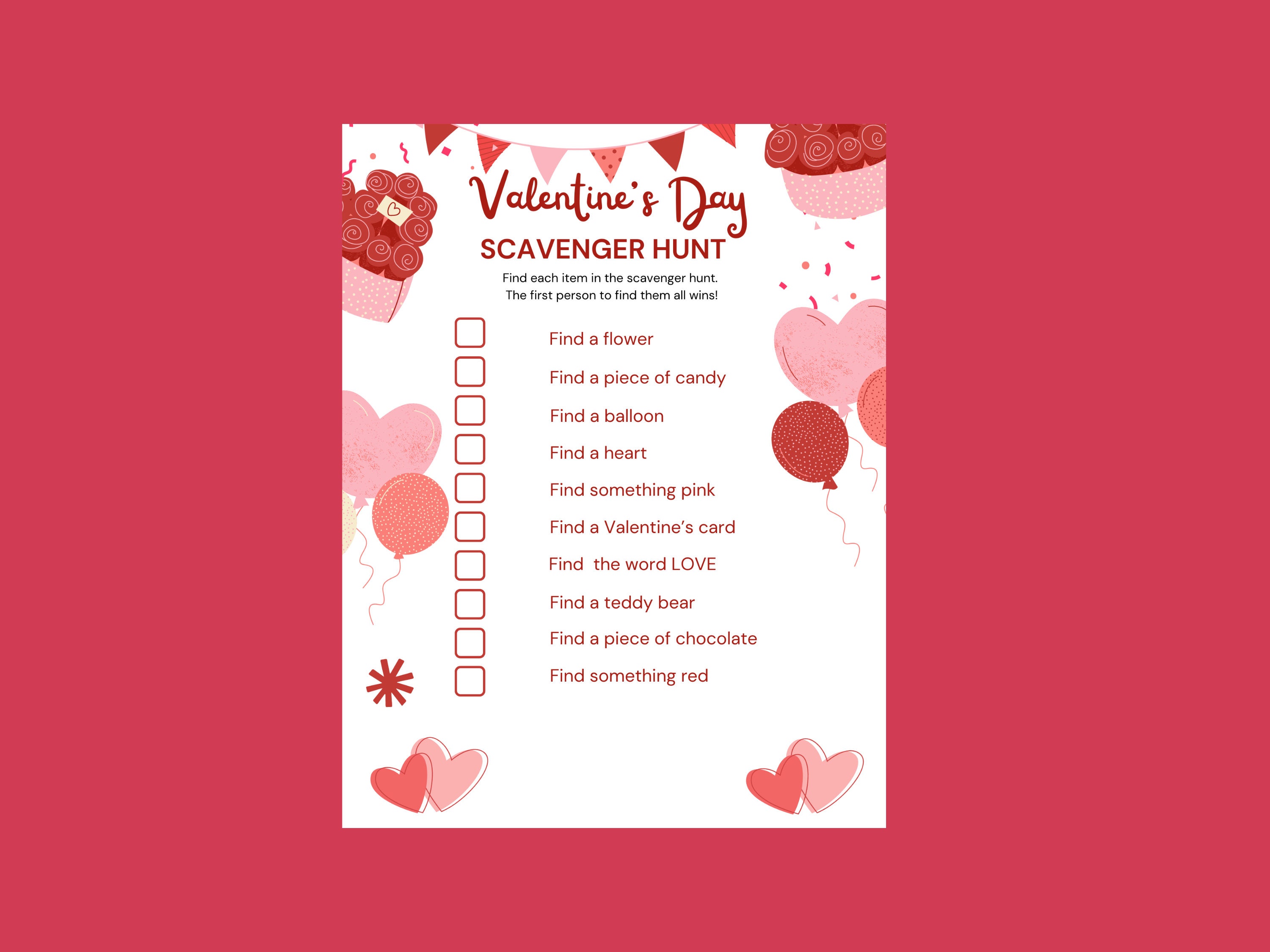 Valentine's Day Printable Digital Valentine's Day Printable Activity ...