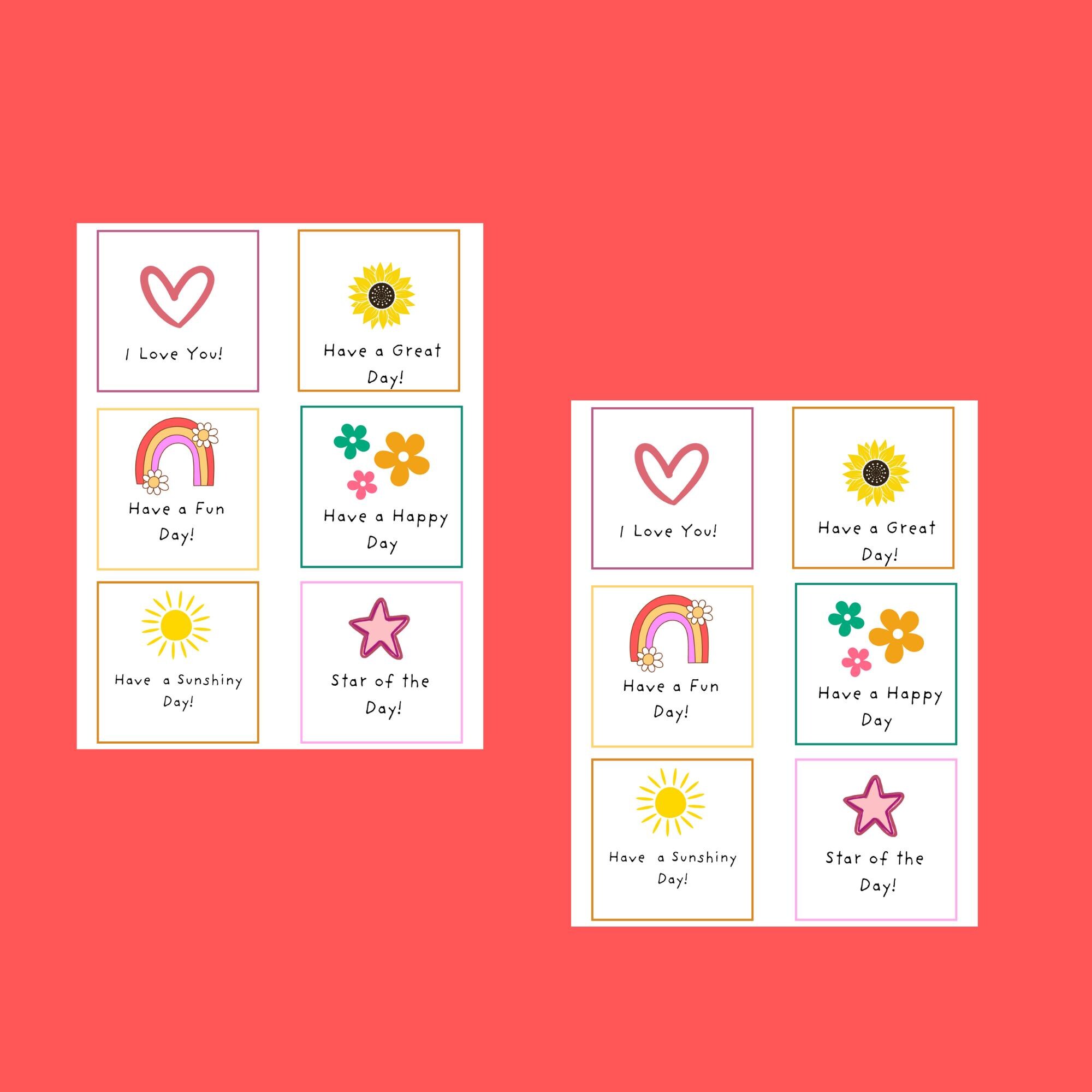 Printable Lunch Box Notes for Girls Notes School Notes for Kids Back to ...
