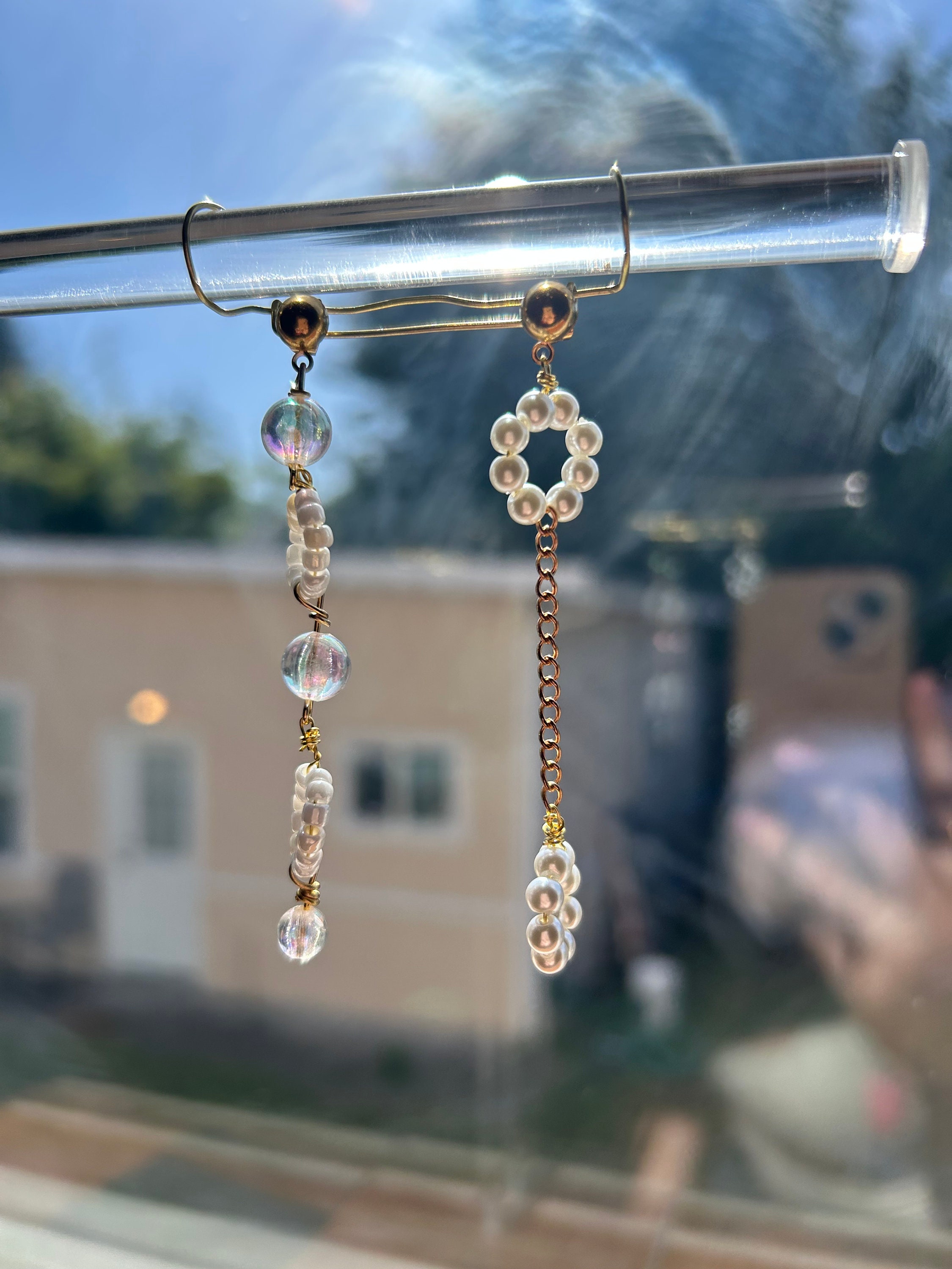 Mismatch Pearl Dangle Earrings - Etsy