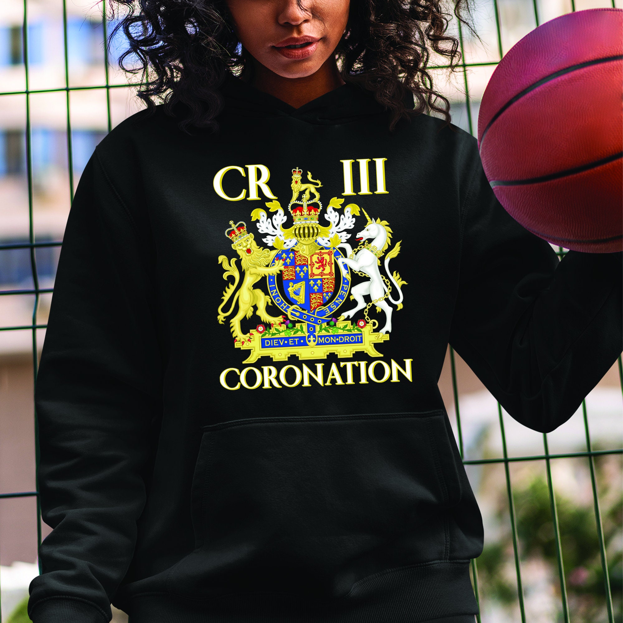 King Charles III Sweat Top Hoodie Kings Coronation Clothing Royal Gold ...