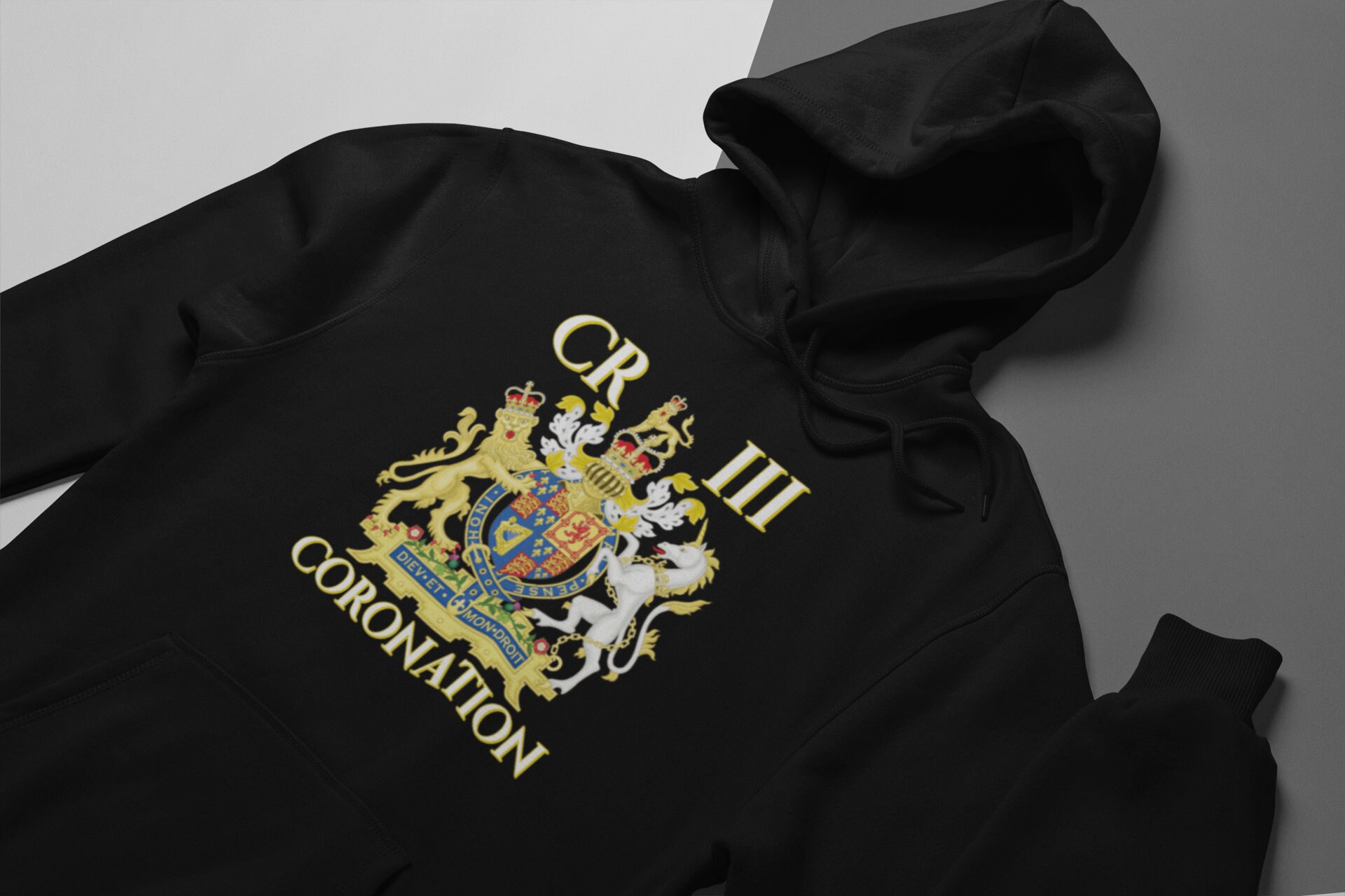 King Charles III Sweat Top Hoodie Kings Coronation Clothing Royal Gold ...