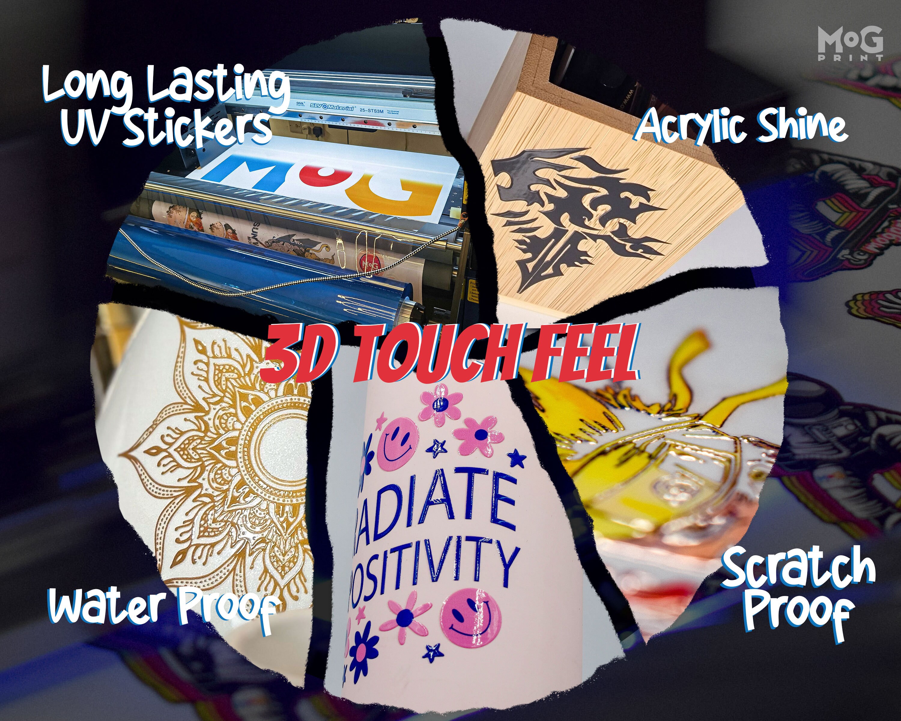 3D UV Acrylic Gang Sheet, Personalised DTF Diy Sticker, Any Custom Logo ...