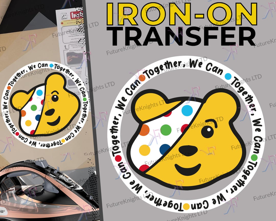 Pudsey Bear Eyepatch Iron on Transfer, Children in Need DIY T-shirt ...