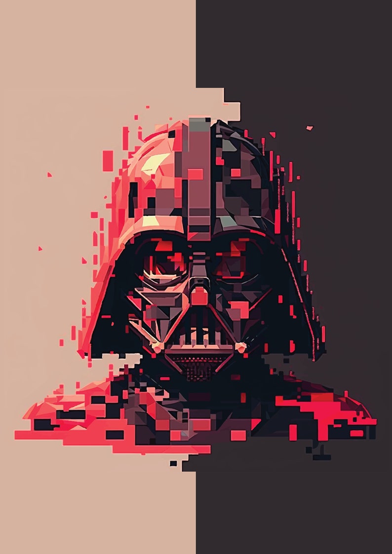 Star Wars Darth Vader Pixel Art Digital Print - Etsy