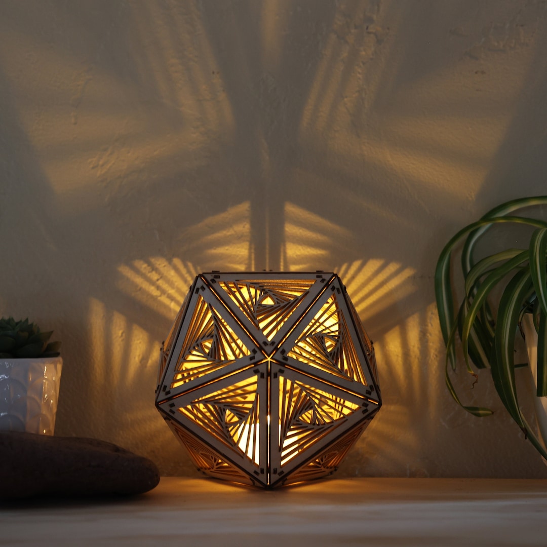 Swirl LED Shadow Lamp: D20 Mandala Nightstand Light - Etsy