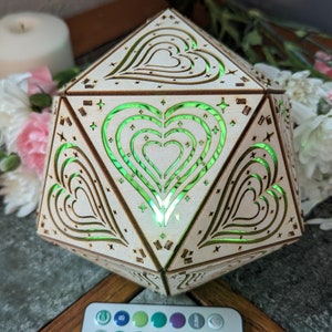Adorable Heart LED Shadow Lamp, Girls Nightlight, Cordless Nightstand ...