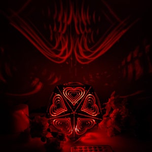 Adorable Heart LED Shadow Lamp, Girls Nightlight, Cordless Nightstand ...