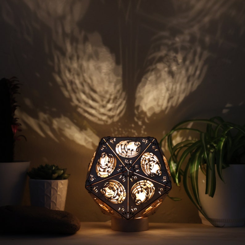 Music Notes LED Shadow Lamp: D20 Sound Studio Decor - Etsy
