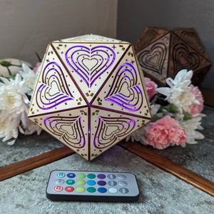 Adorable Heart LED Shadow Lamp, Girls Nightlight, Cordless Nightstand ...
