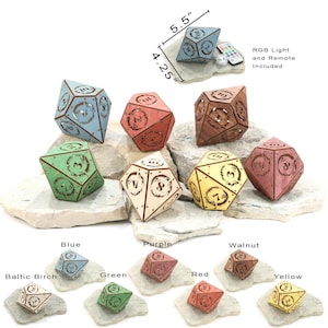 Dragon Dnd Dice Lamp: D20 D12 D10 D8 D6 D4, Gaming Room Decor, Cordless ...