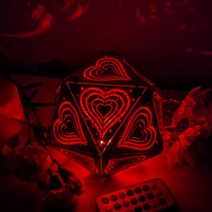 Adorable Heart LED Shadow Lamp, Girls Nightlight, Cordless Nightstand ...