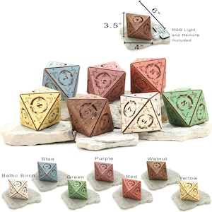 Dragon Dnd Dice Lamp: D20 D12 D10 D8 D6 D4, Gaming Room Decor, Cordless ...