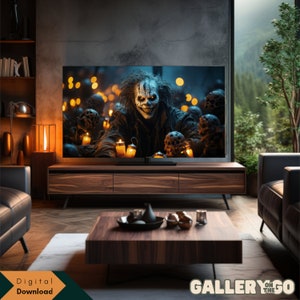 Halloween TV Frame Art and Digital Download; Scary Clown 4K Spooky ...