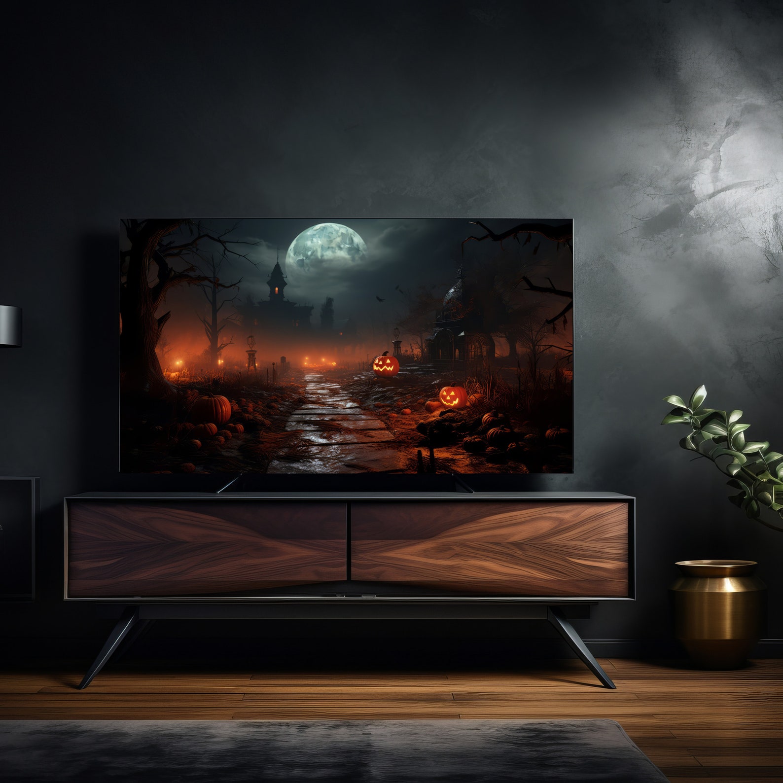 SALE Halloween TV Frame Art and Digital Download Dark - Etsy