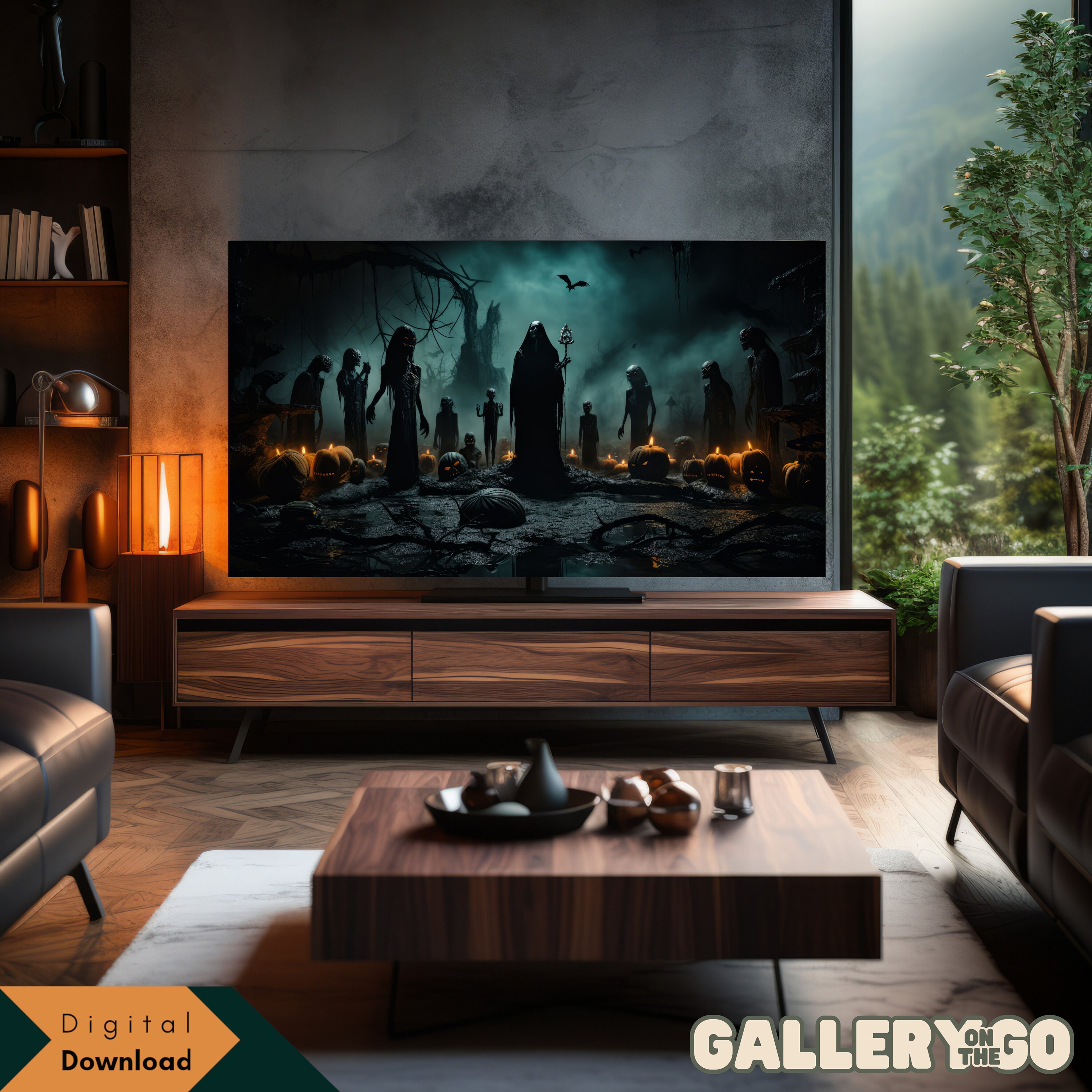 SALE Halloween TV Frame Art and Digital Download Dark - Etsy