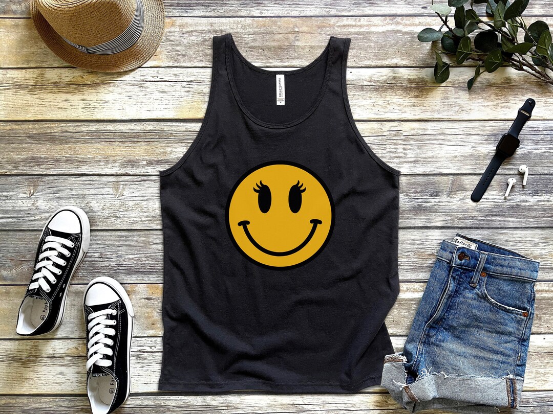 Smiley Face Tank Happy Face Tank Smiling Face Tank Cute - Etsy