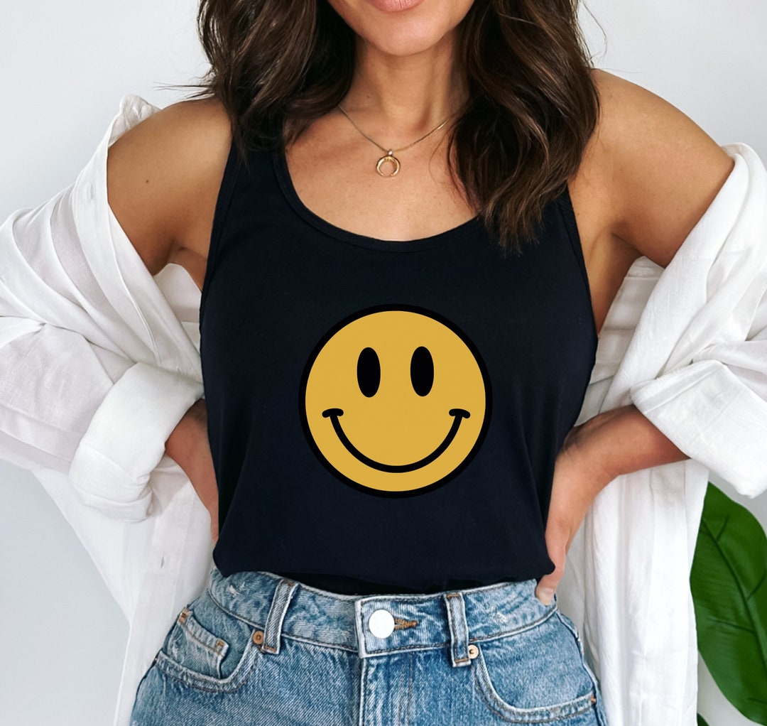 Smiley Face Tank Happy Face Tank Cute Smile Tank Smiling - Etsy